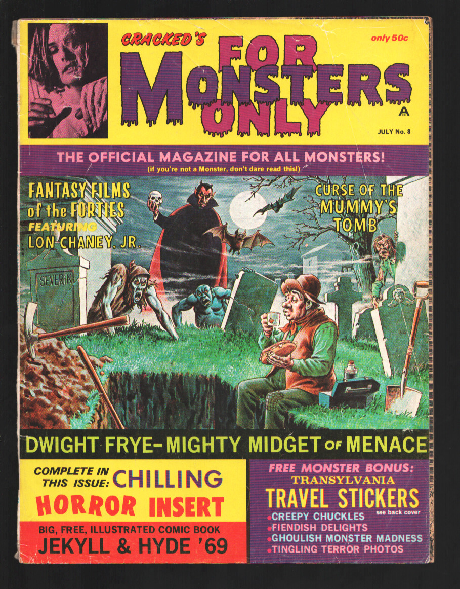 Cracked's For Monsters Only #9 1969-John Severin cover art-Dwight Frye ...