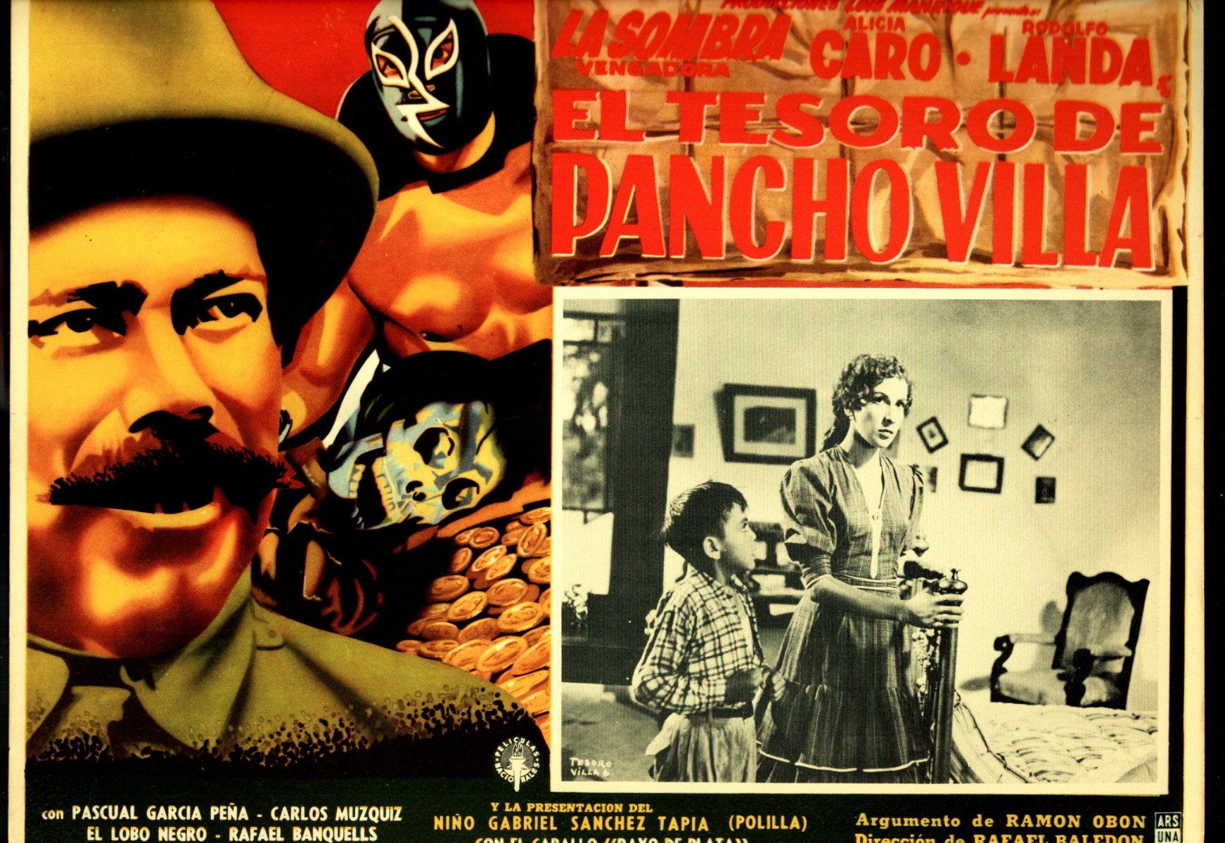 El tesoro de Pancho Villa 12.5'x17' Mexican Lobby Card Fernando Osés ...