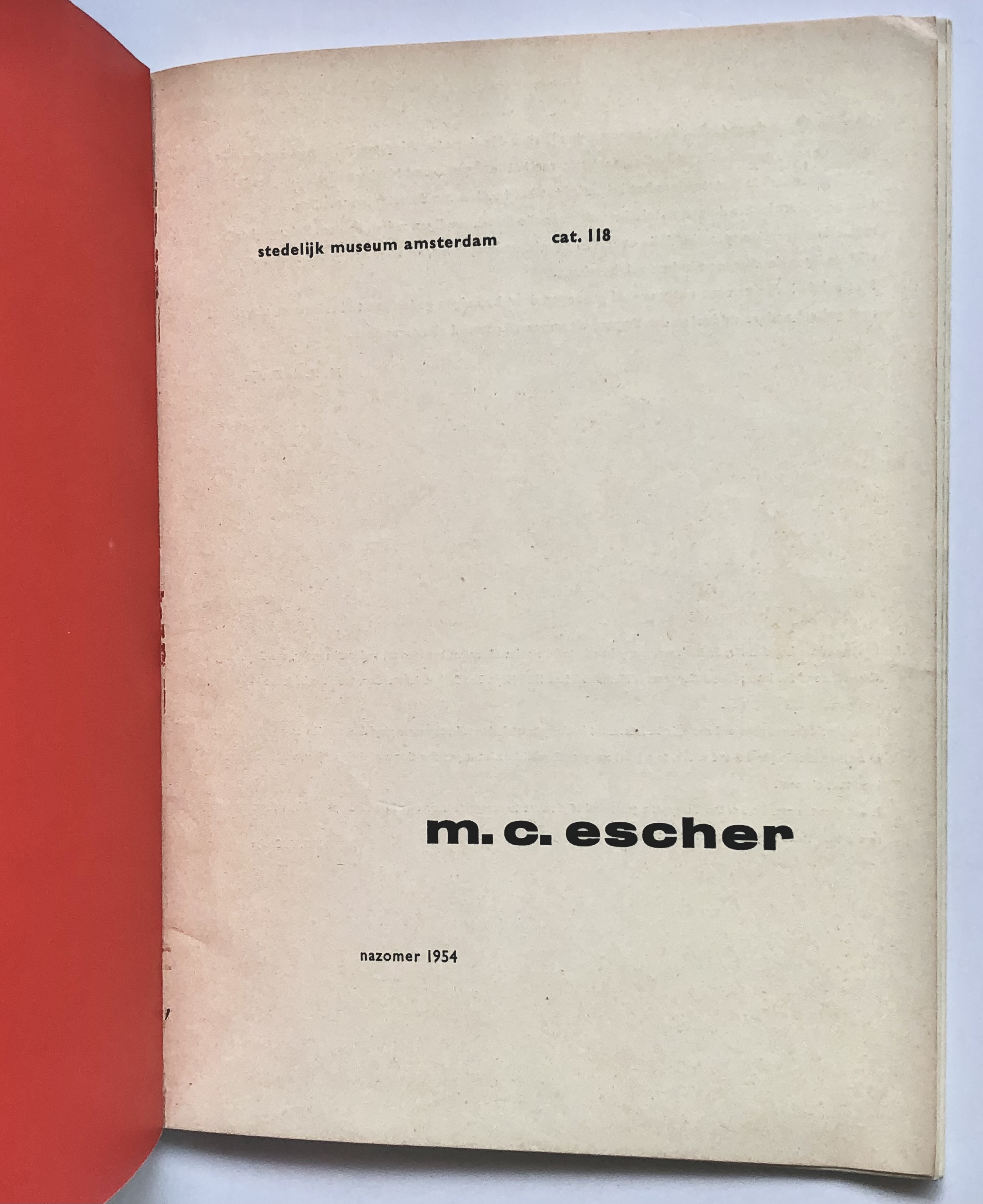 M. C. ESCHER Original 1954 RARE EXHIBITION CATALOG Stedelijk Museum ...