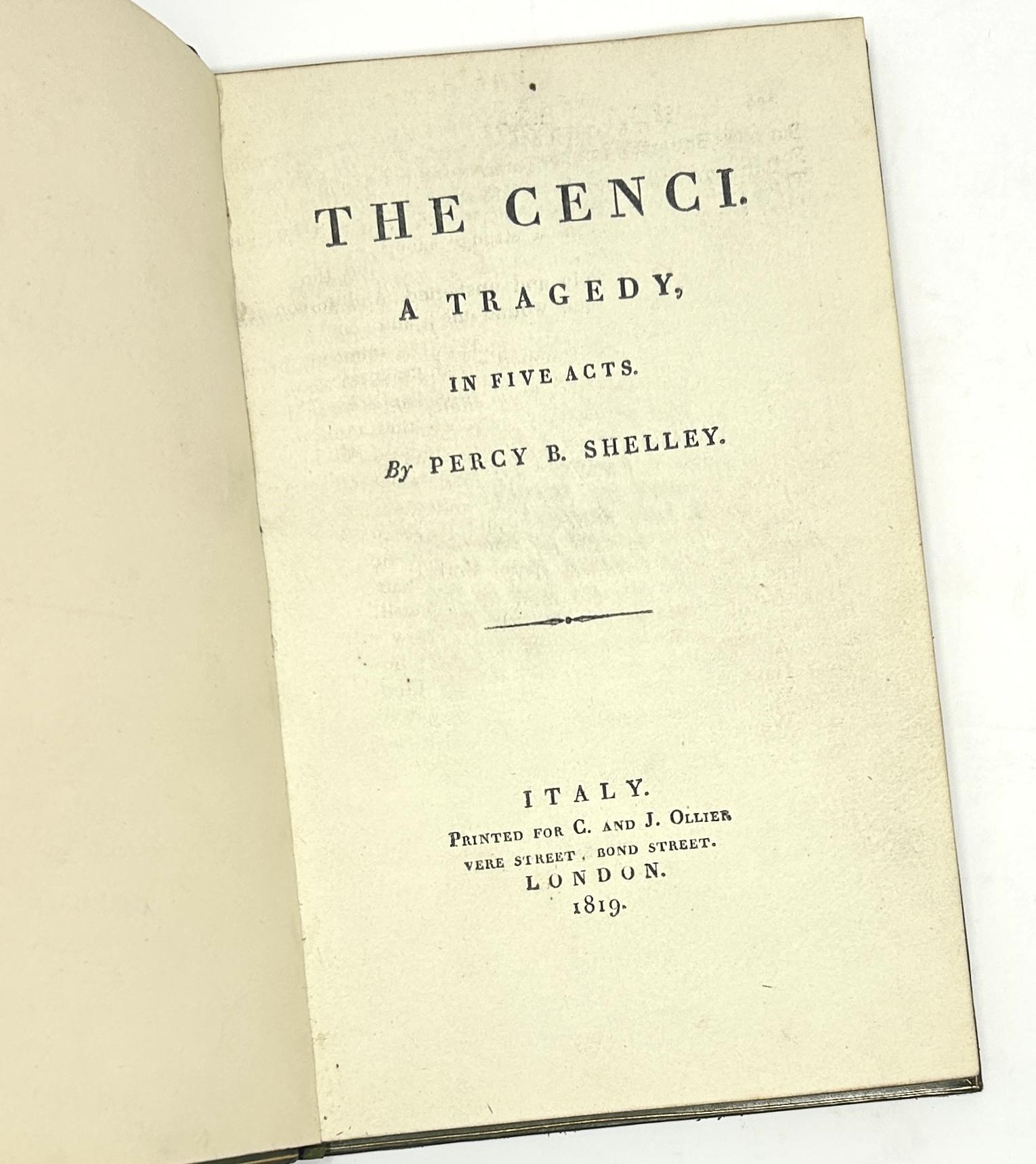 The Cenci. A Tragedy, in Five Acts. by Percy Bysshe Shelley: Very Good ...