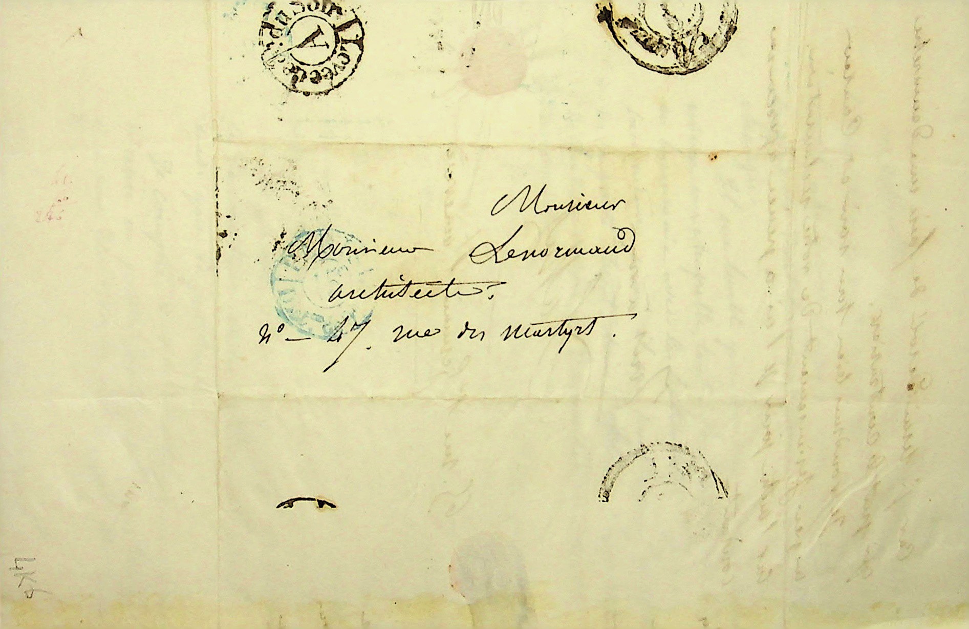Lettre autographe signée by Jean-Baptiste Antoine Lassus (1807-1857 ...