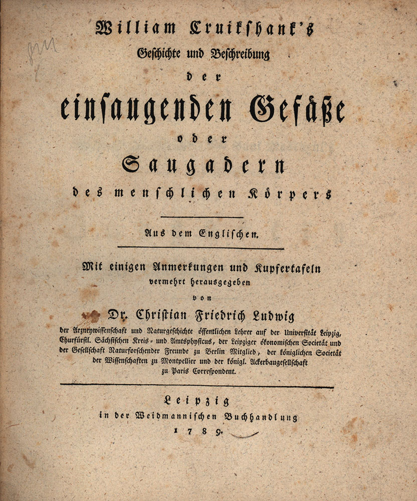 Geschichte und Beschreibung der einsaugenden Gefäße oder Saugadern des ...
