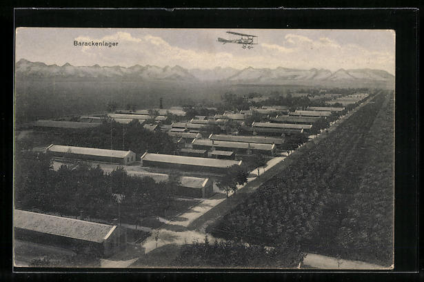 Ansichtskarte Lager Lechfeld, Ansicht des Truppenübungsplatz mit ...