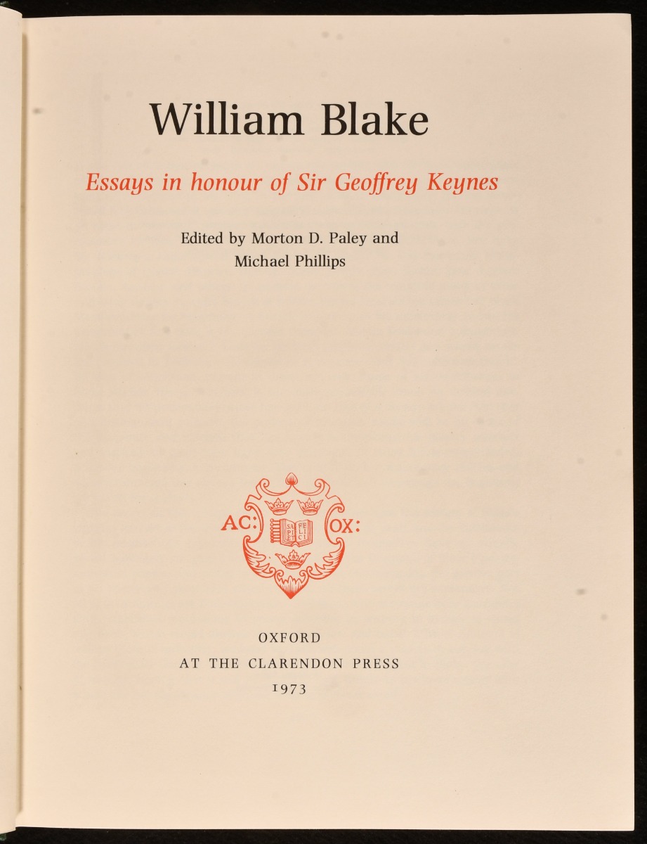 William Blake Essays in Honour of Sir Geoffrey Keynes by William Blake ...