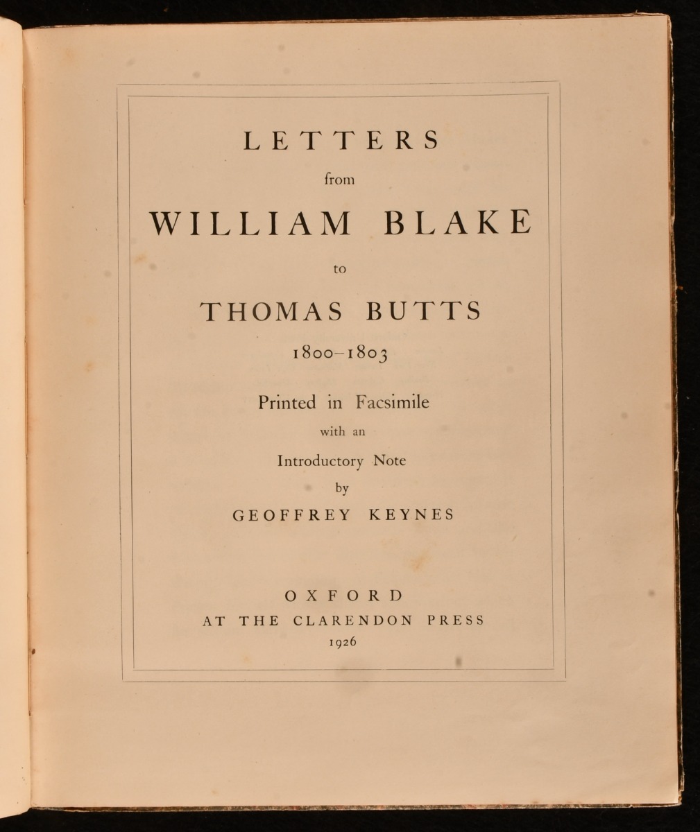 Letters from William Blake to Thomas Butts 1800-1803 by William Blake ...
