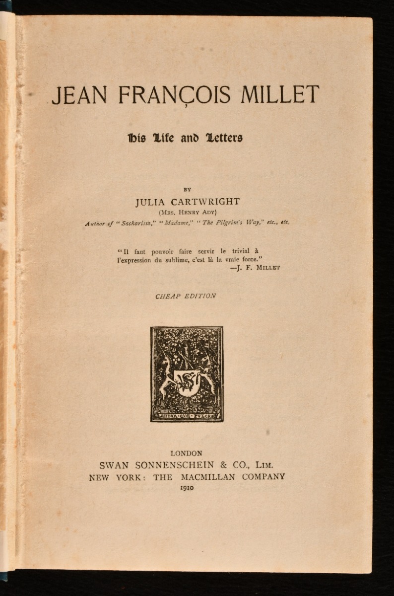 Jean Francois Millet: His Life and Letters by Julia Cartwright: Very ...