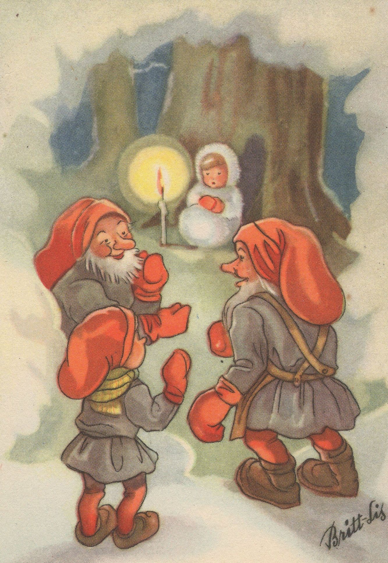 Dwarves Dwarf Antique Swedish Miniature Sweden Postcard: Manuscript ...