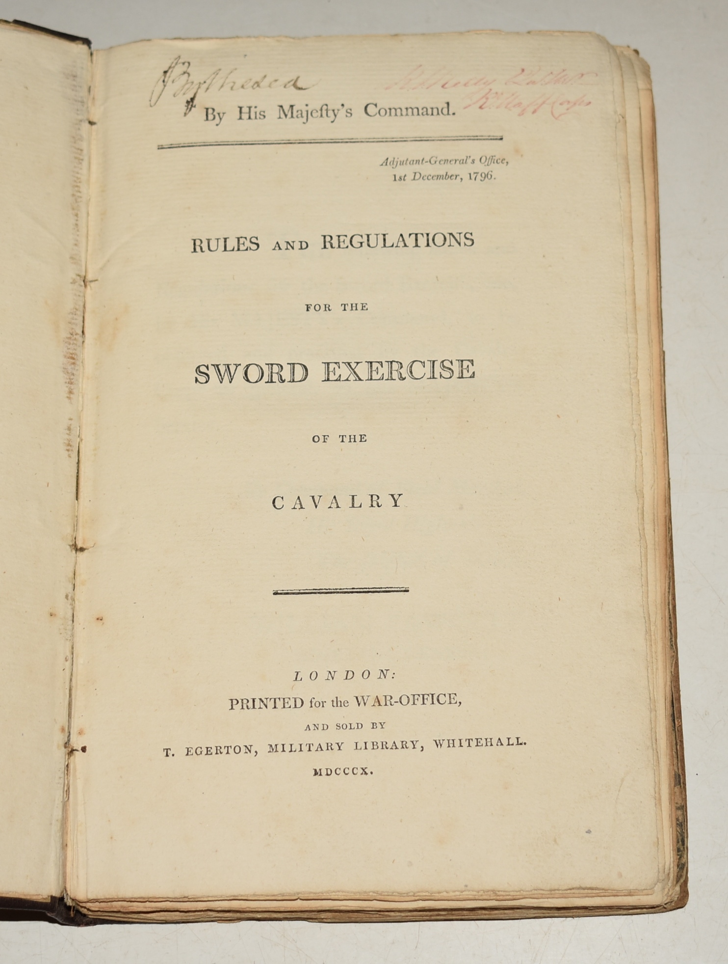 Rules And Regulations For The Sword Exercise Of The Cavalry. By His ...