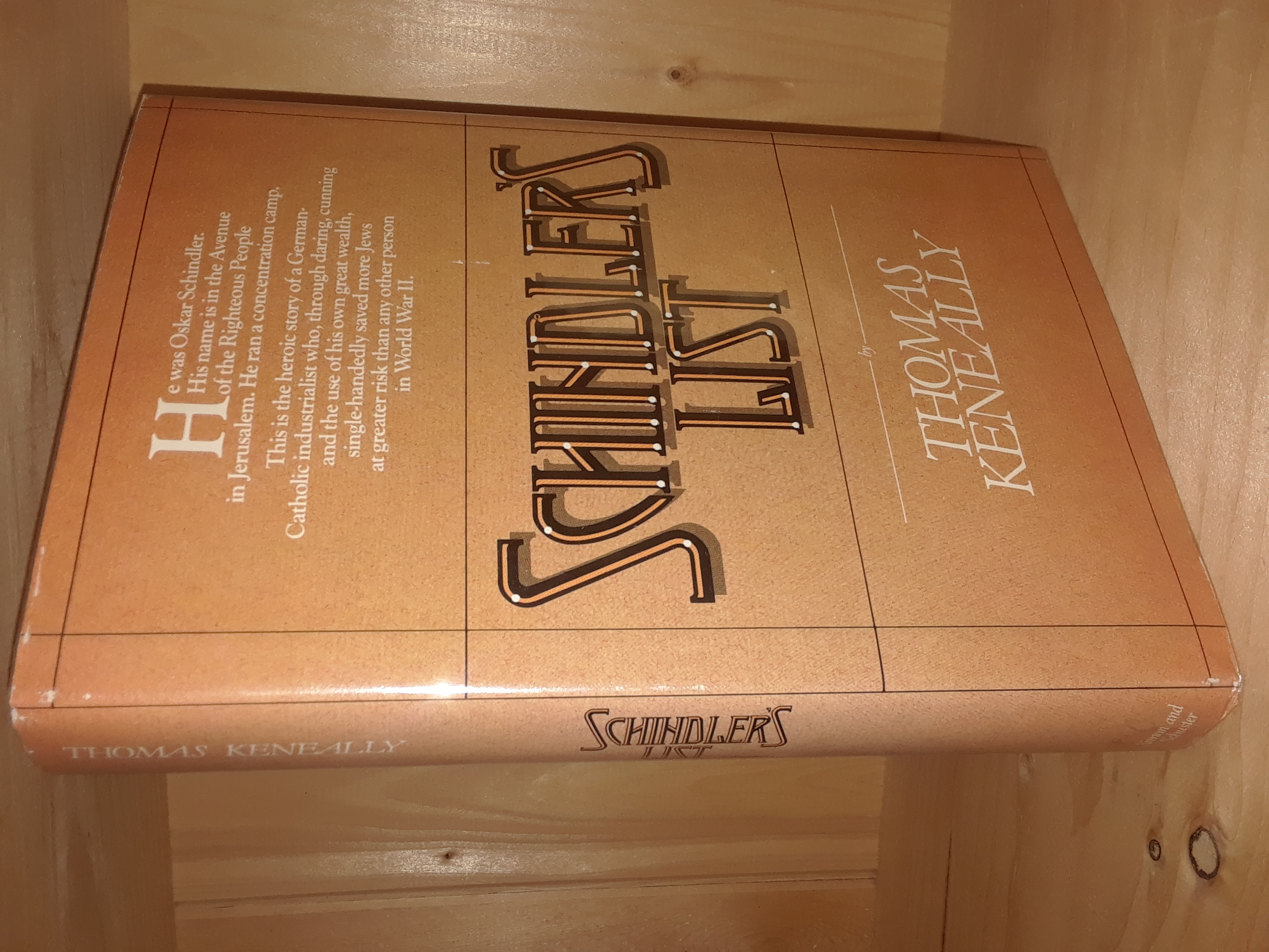 Schindler's List by Thomas Keneally: Fine Hardcover (1982) 1st Edition ...