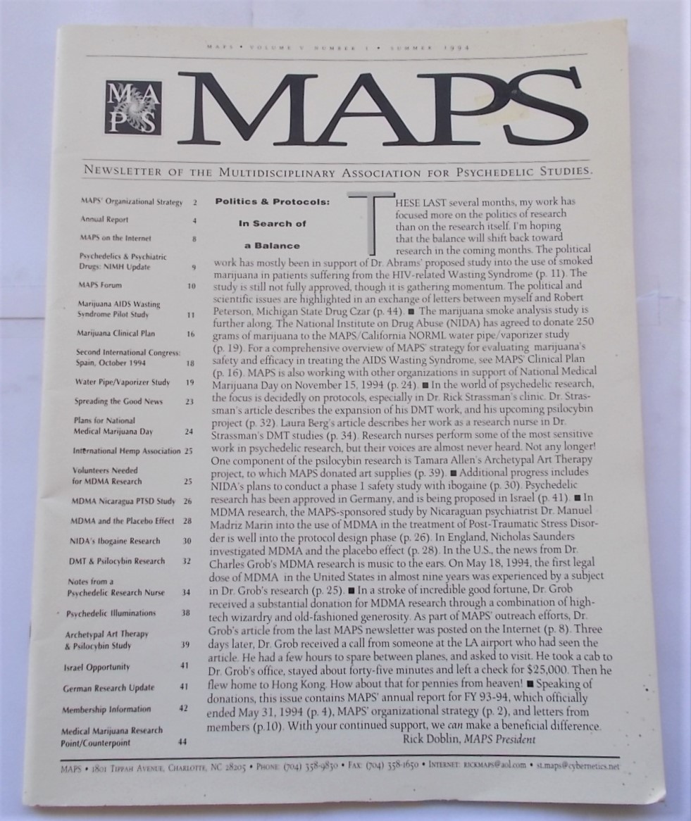MAPS (Volume Vol. V Number No. 1 - Summer 1994): Newsletter [later ...