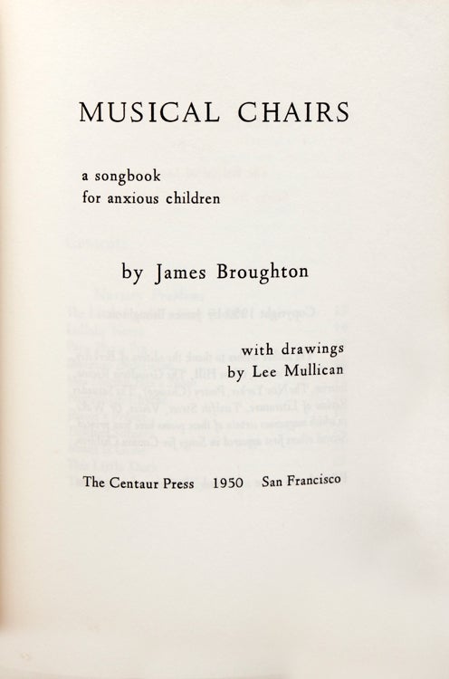 Musical Chairs. A Songbook for anxious children von Broughton, James ...