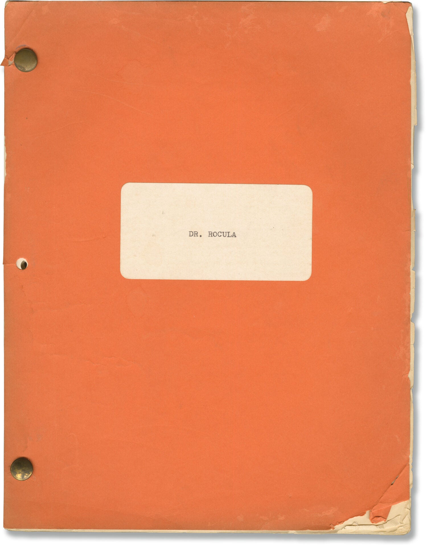 Dr. Rocula [They Only Go Out After Dark] (Original screenplay for an ...