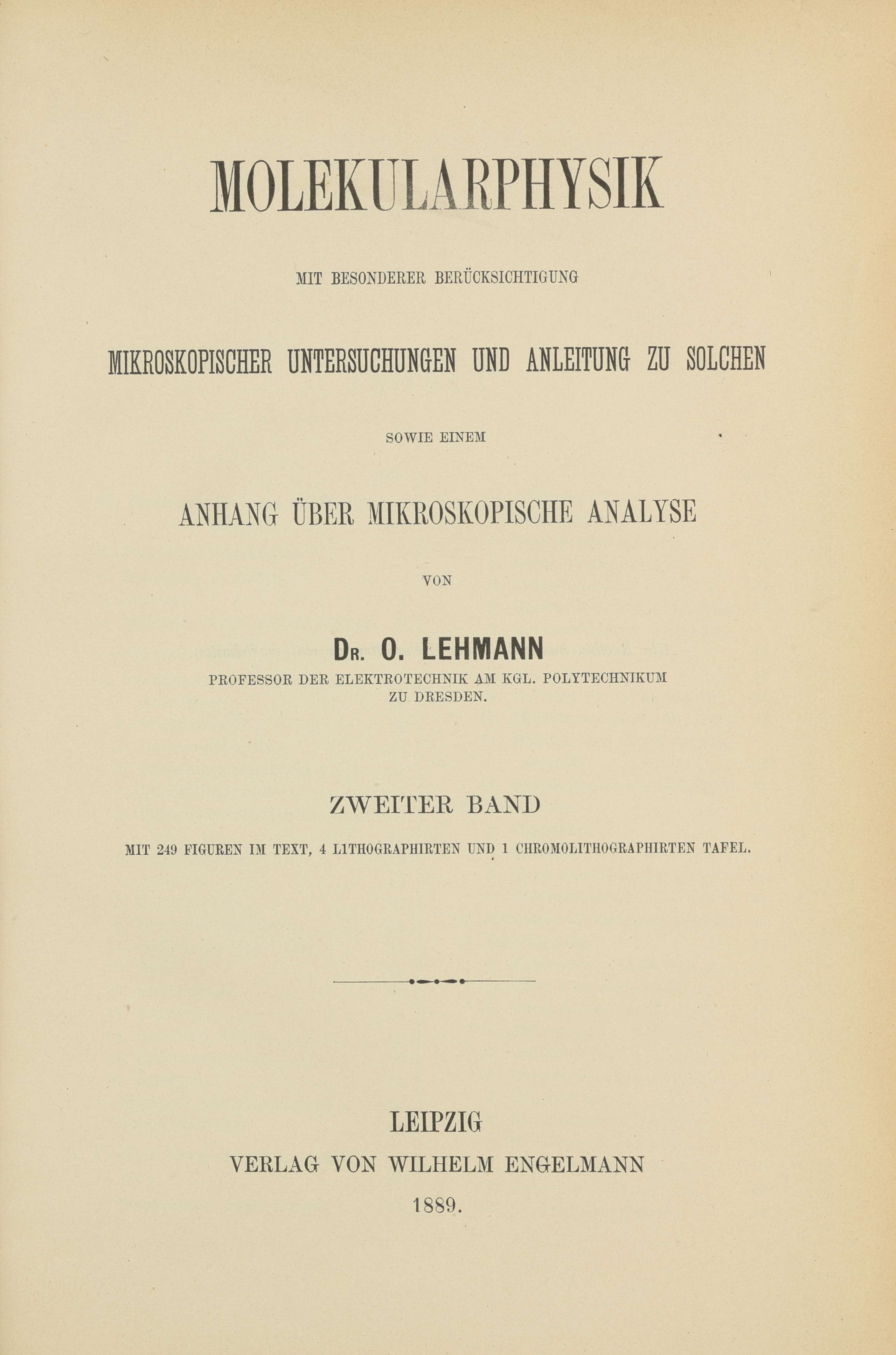 Molekularphysik mit Besonderer Berücksichtigung Mikroskopischer ...