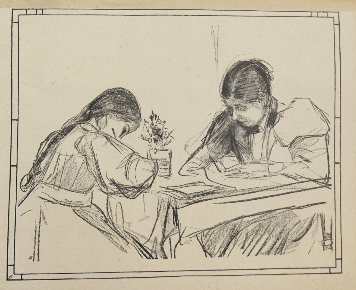 Mutter und Kind am Tisch. by Liebermann, Max | Antiquariat Martin ...