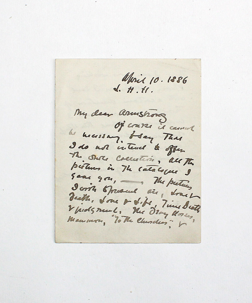 An Original Letter Written and Signed by Painter George Frederic Watts ...