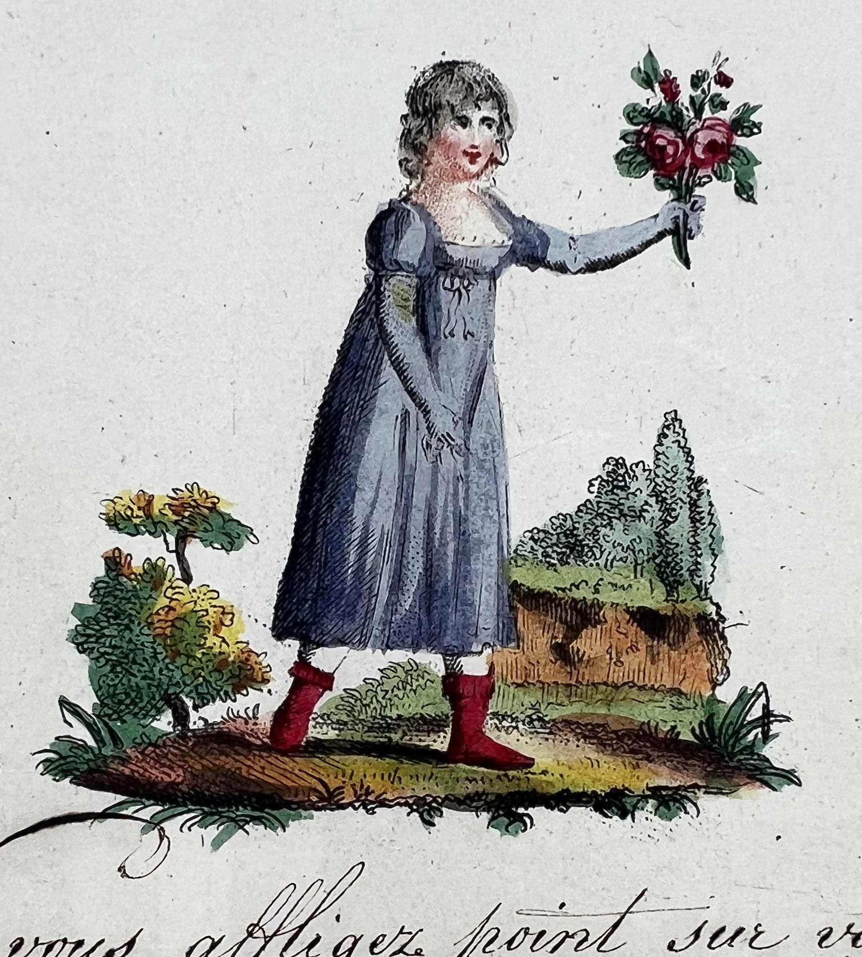 Regency Hand-colored Valentine with Original Handwritten Verse by ...