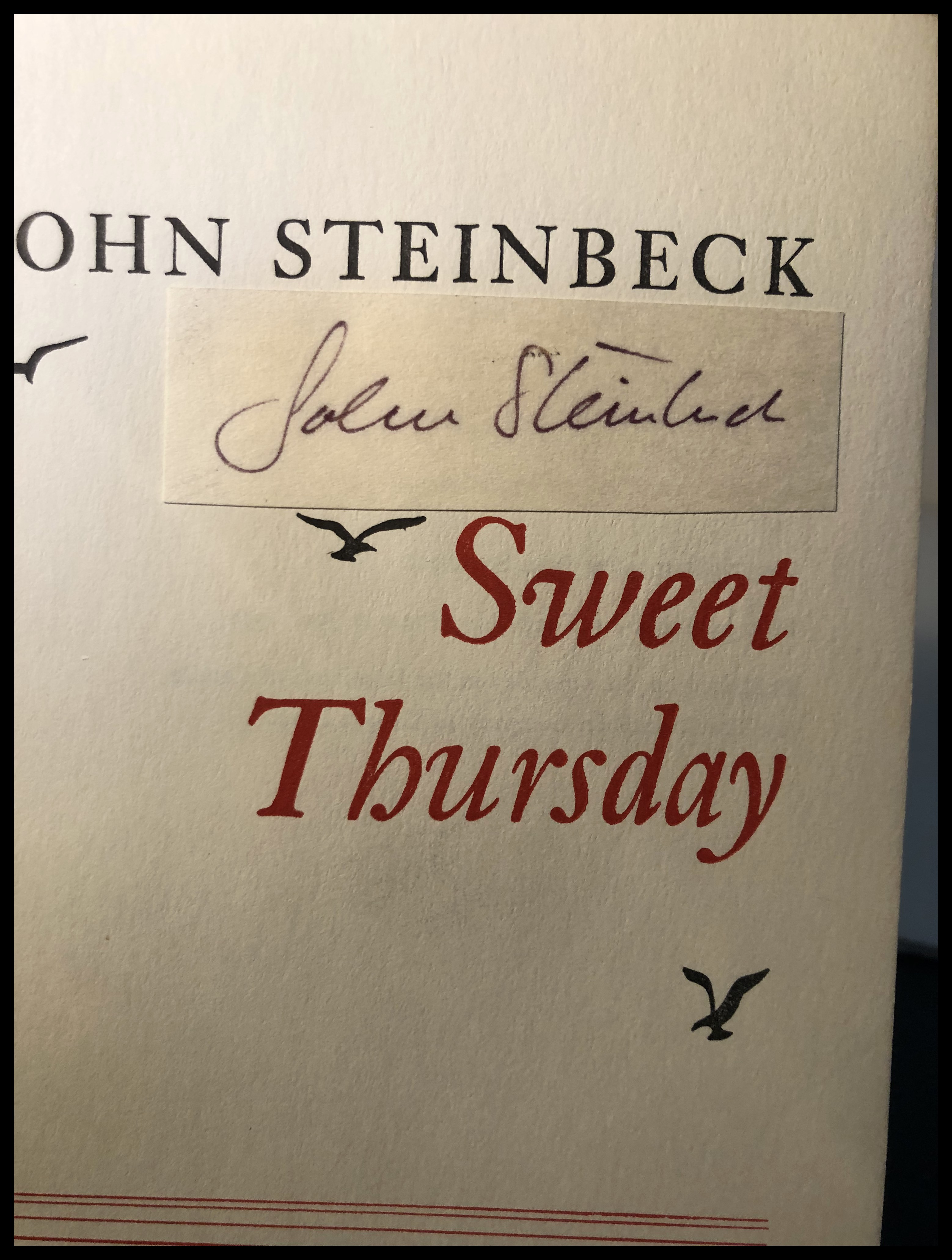 Sweet Thursday, with cut Signature by Steinbeck, John: Very Good or ...