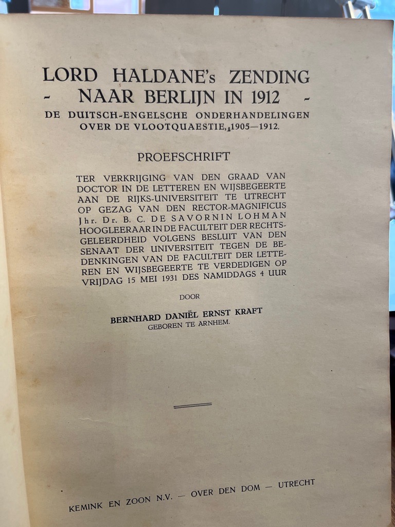 Lord Haldane`s zending naar Berlijn in 1912. De Duitsch-Engelsche ...