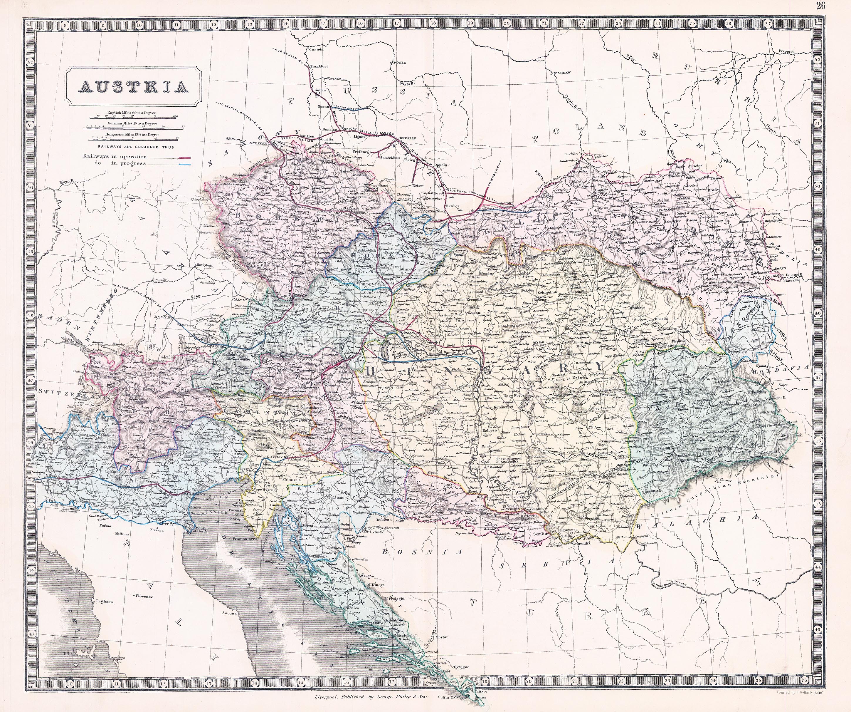 1851 A fine and detailed Map of EUROPE by George Philip(GPM27): Mapa ...