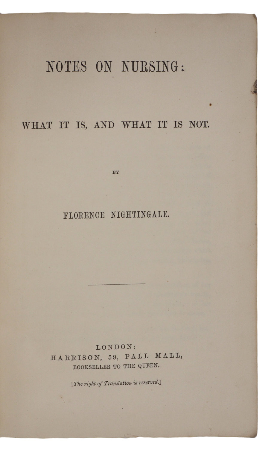 Notes on Nursing: What it Is, and What it Is Not. by Nightingale ...