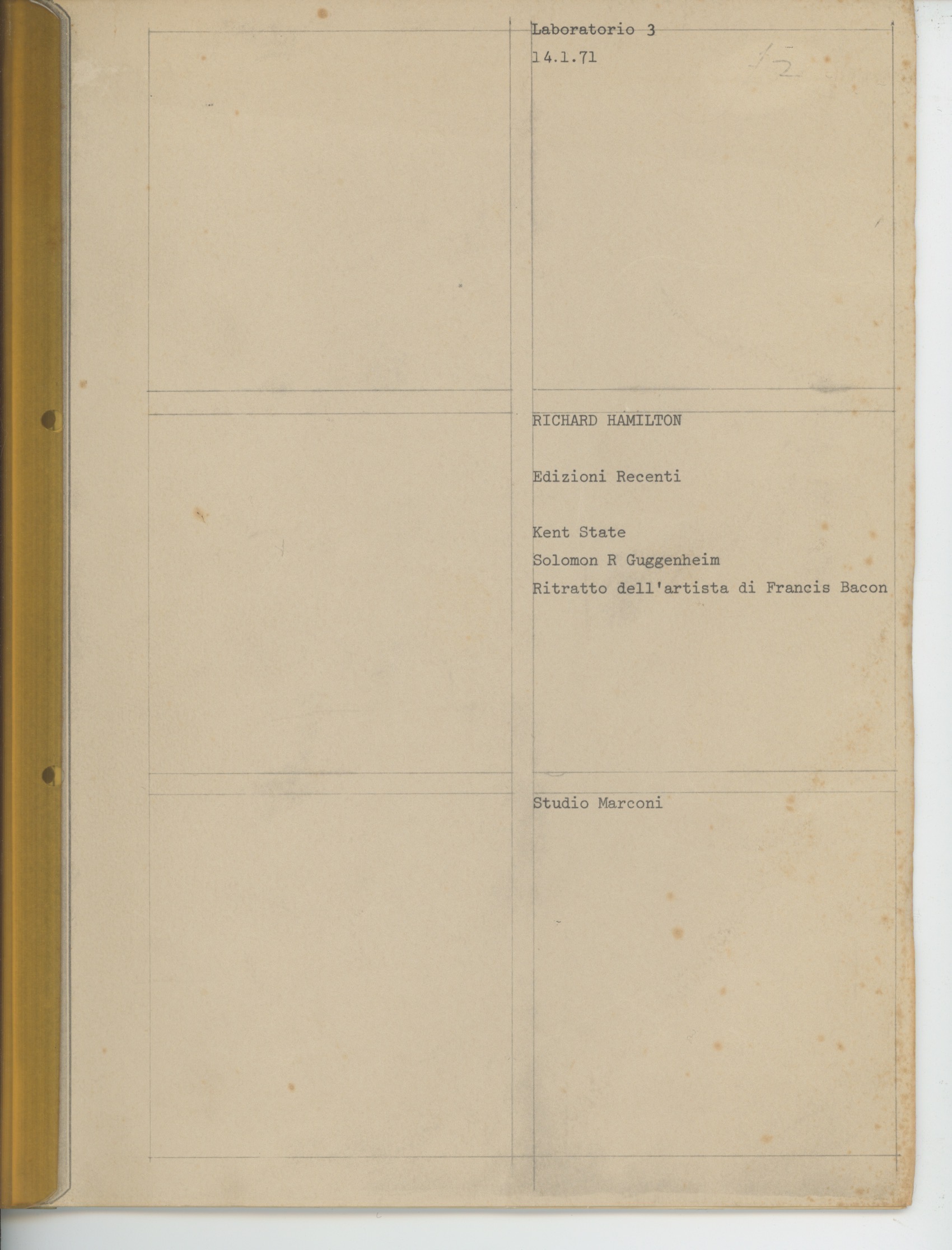 Laboratorio 3. Richard Hamilton Edizioni Recenti: Kent State. Solomon R ...