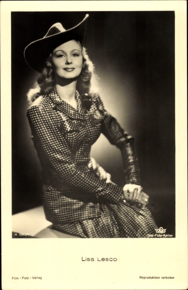 Ansichtskarte / Postkarte Schauspielerin Lisa Lesco, Portrait mit Hut ...