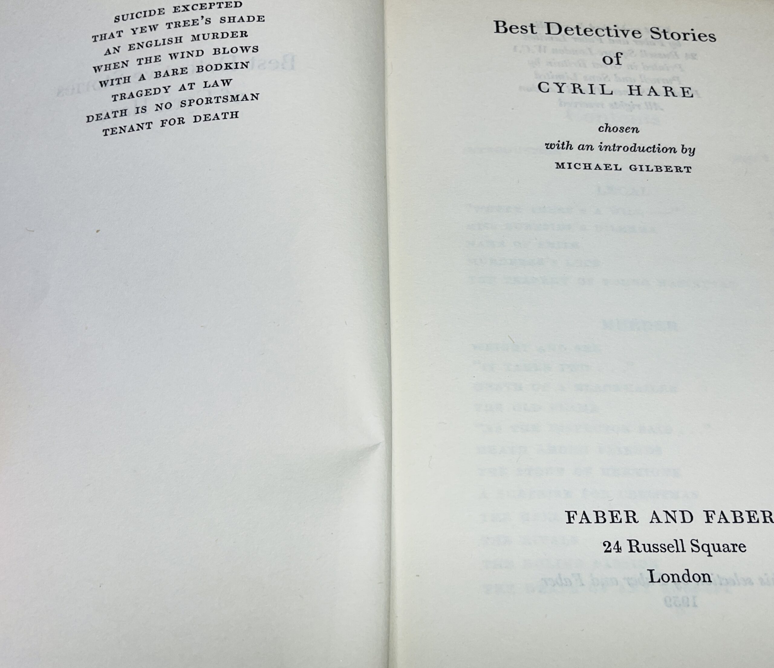 Best Detective Stories of Cyril Hare by HARE, Cyril: (1959) First ...