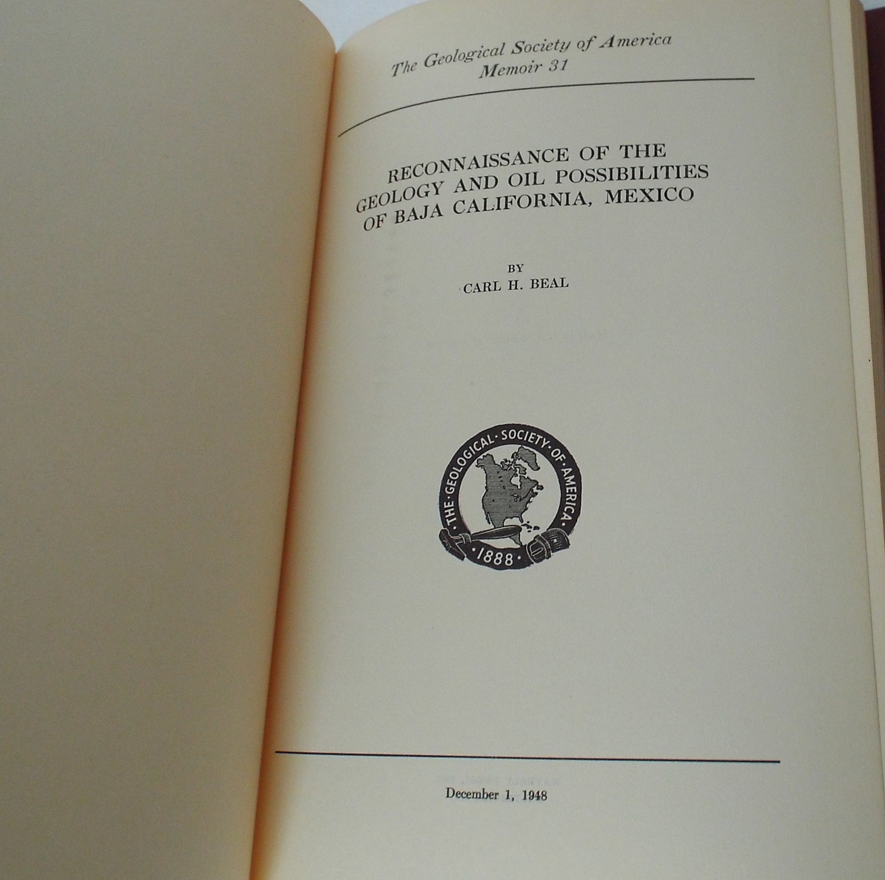 RECONNAISSANCE OF THE GEOLOGY AND OIL POSSIBILITIES OF BAJA CALIFORIA ...