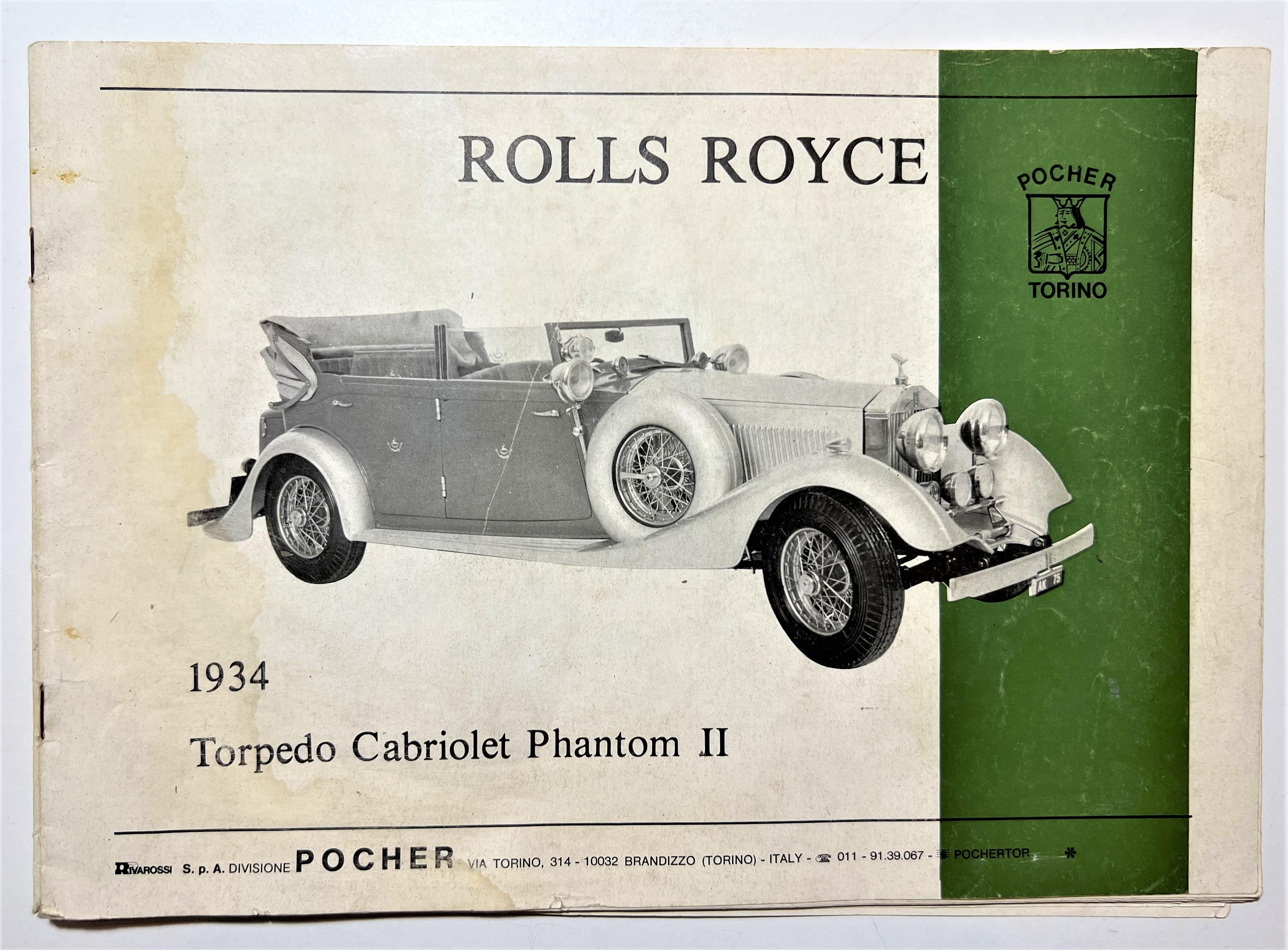 Modellismo Pocher - Rolls Royce Torpedo Cabriolet Phantom II mod. 1934 ...
