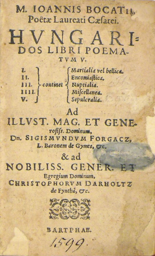 Bocati(us), M. Ioannis poetae laureati caesarei Hungaridos libri ...