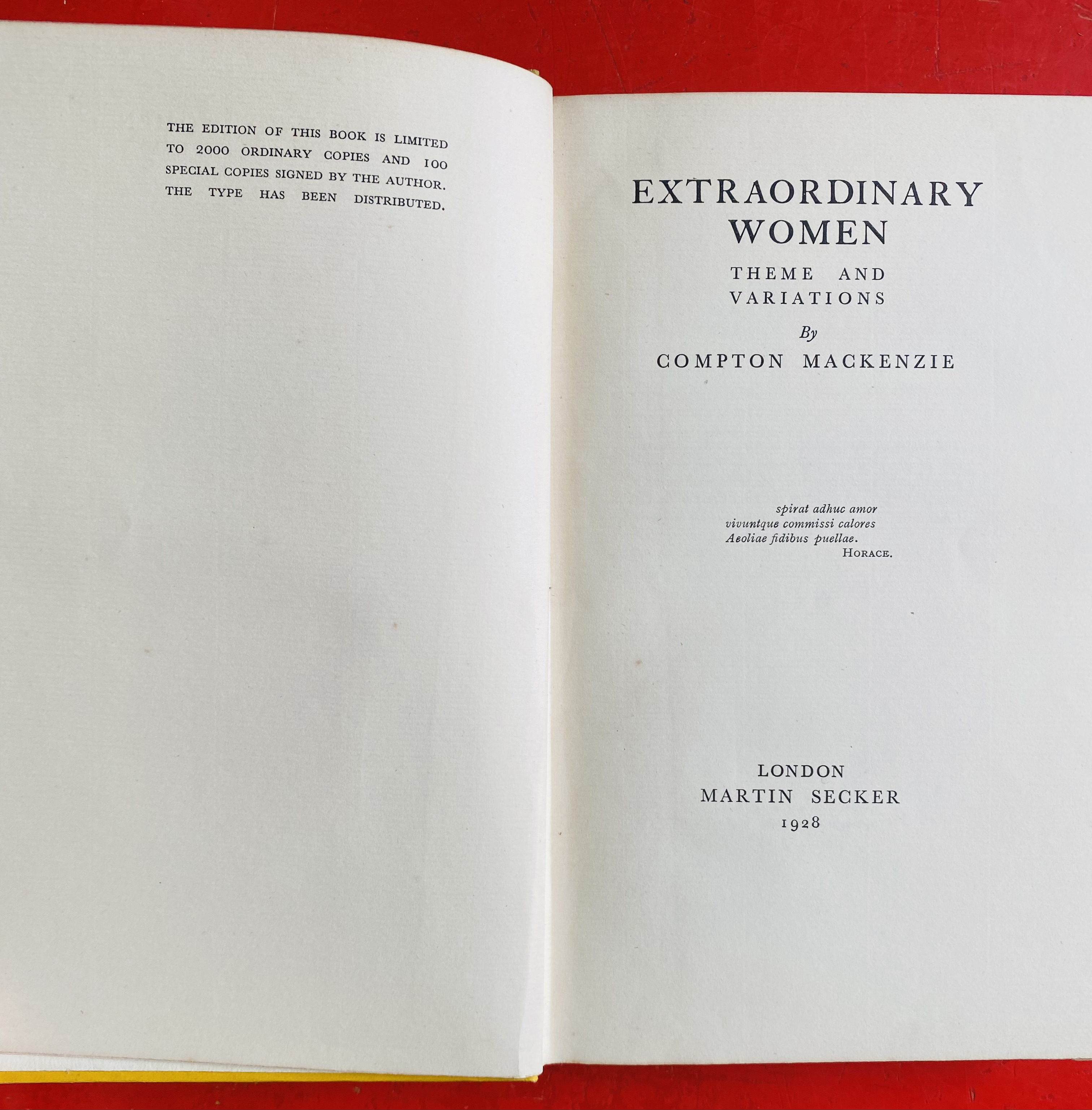 Extraordinary Women by Compton Mackenzie: Good Hardcover (1928) 1st ...