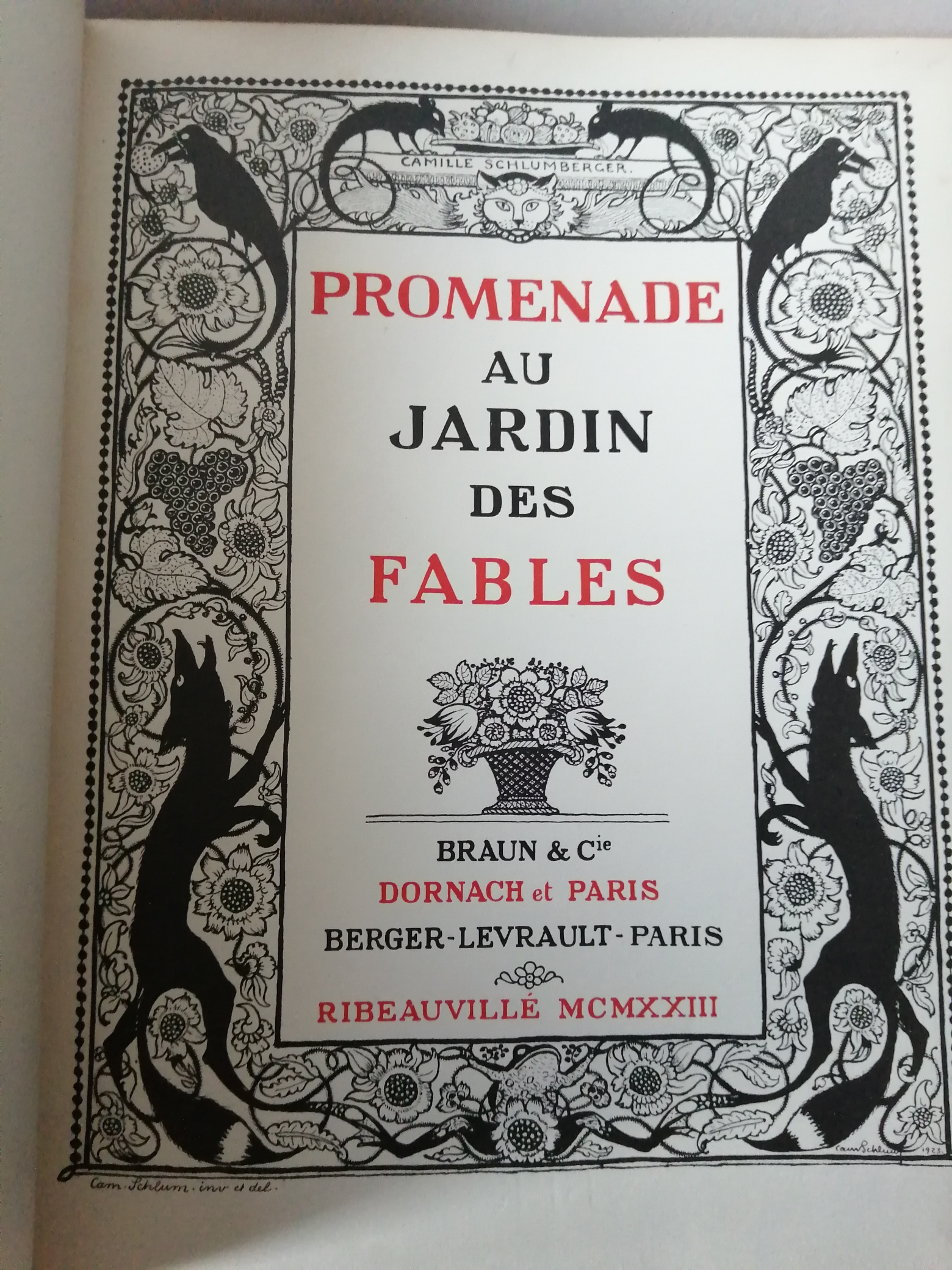 Promenade au Jardin des Fables. by Schlumberger, Camille [Esope, Jean ...