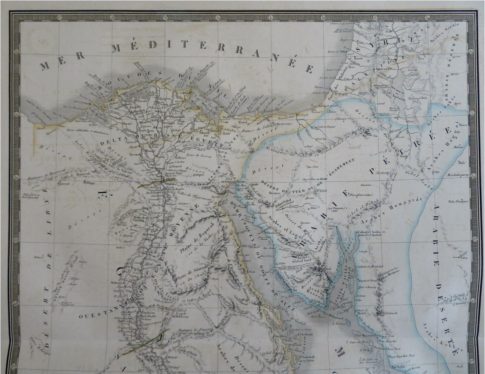 Egypt Nubia Sudan Red Sea Nile River 1822 Brue large detailed map hand ...