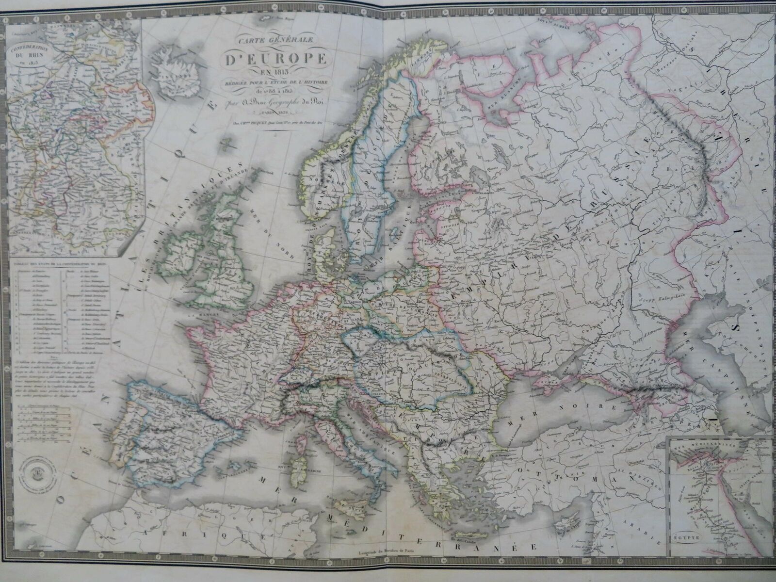 Napoleonic Europe in 1813 French Empire Egypt 1826 Brue large detailed ...