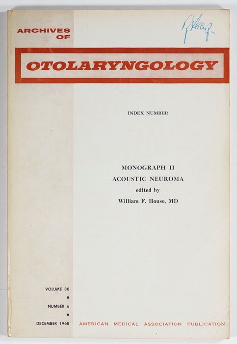 Acoustic Neuroma. by House, William Fouts (Ed.): (1968) | Antiq. F.-D ...