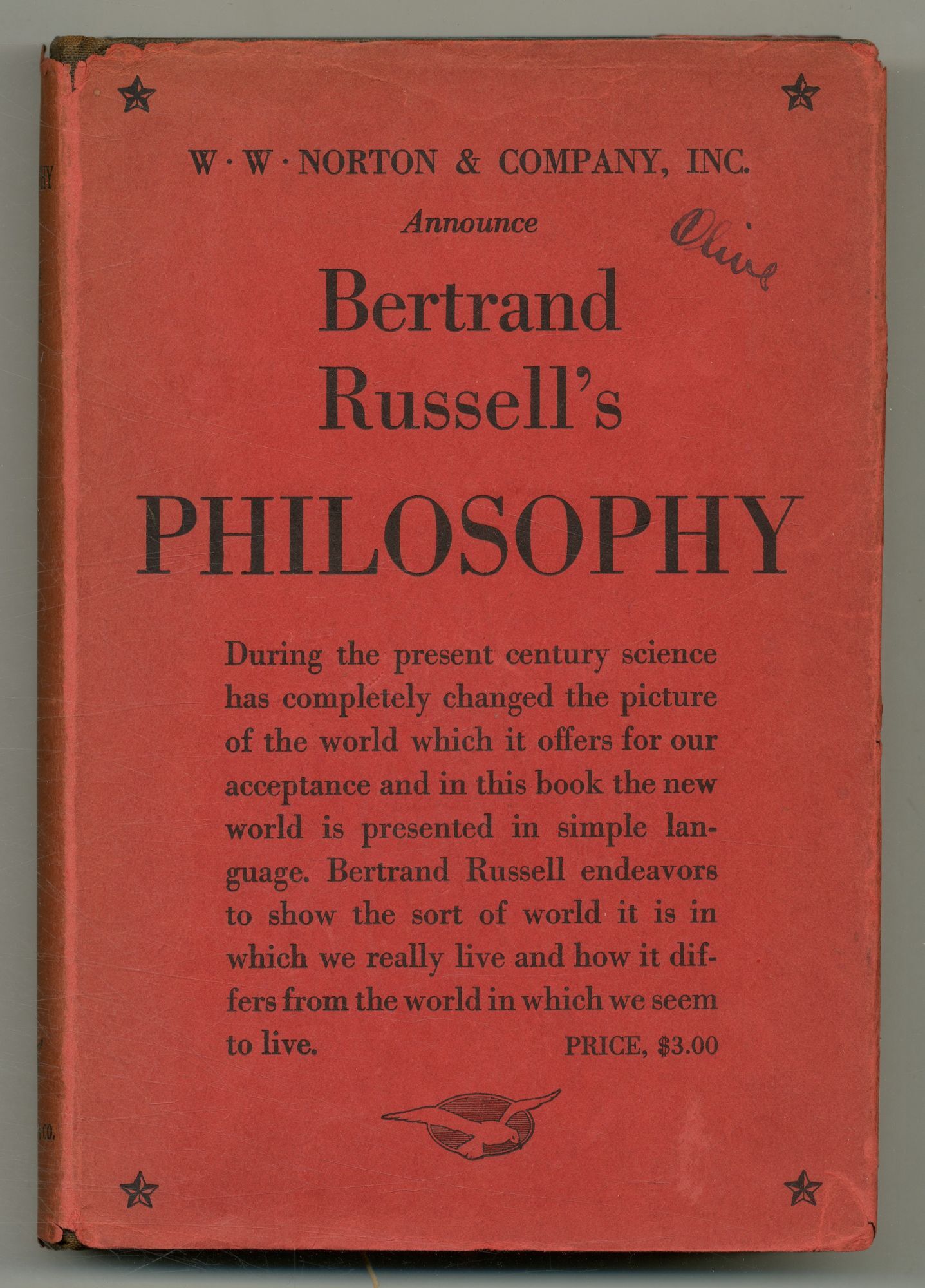 Philosophy von RUSSELL, Bertrand: Very Good Hardcover (1927) | Between ...