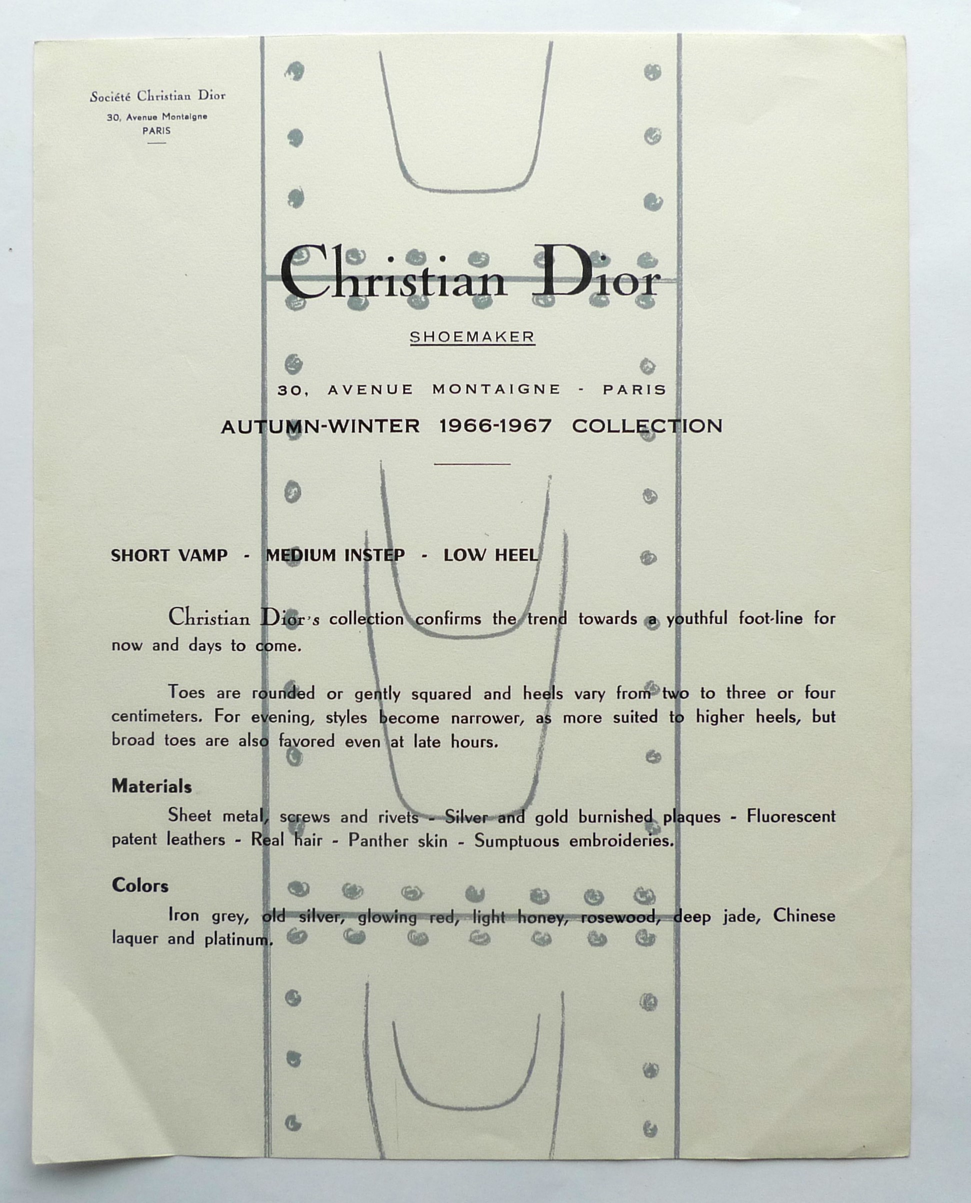 Christian Dior. Shoemaker. Autumn-Winter 1966-1967 Collection. by DIOR ...