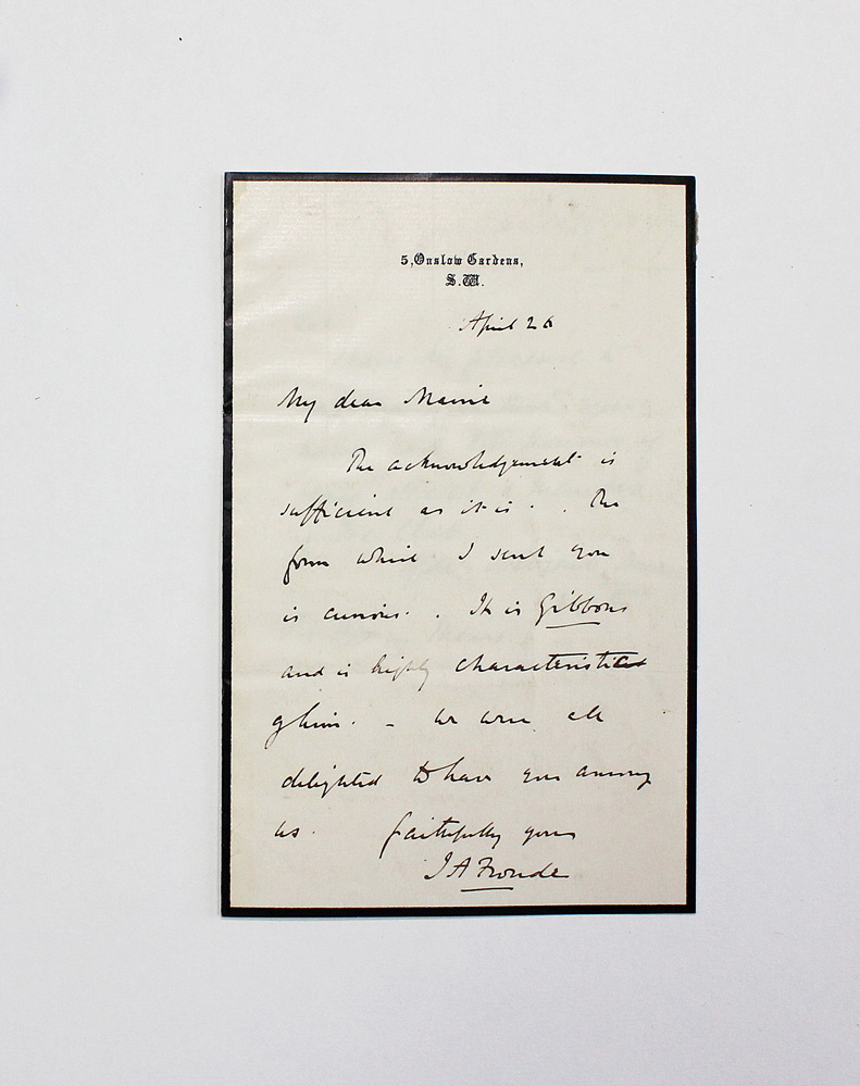 An Original Handwritten Letter Signed by Historian and Novelist James ...