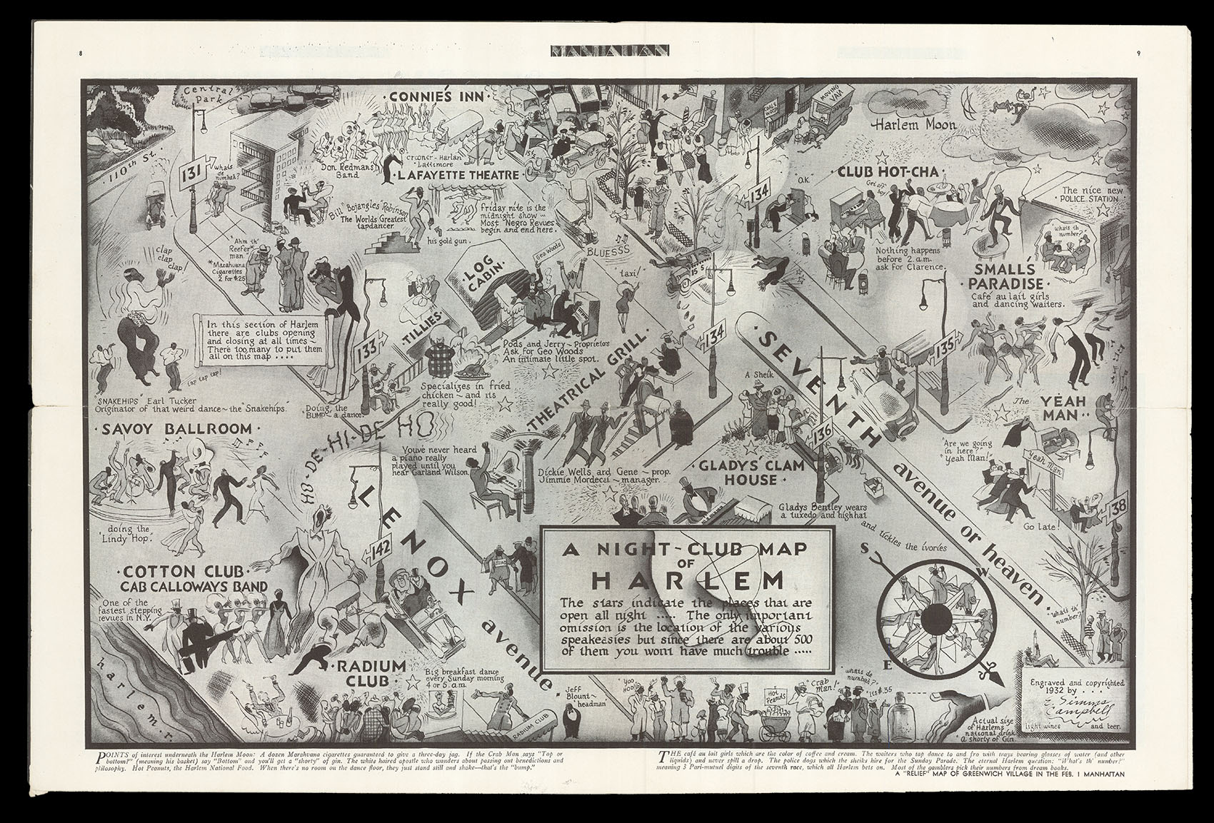 A Night-Club Map of Harlem The stars indicate the places that are open ...