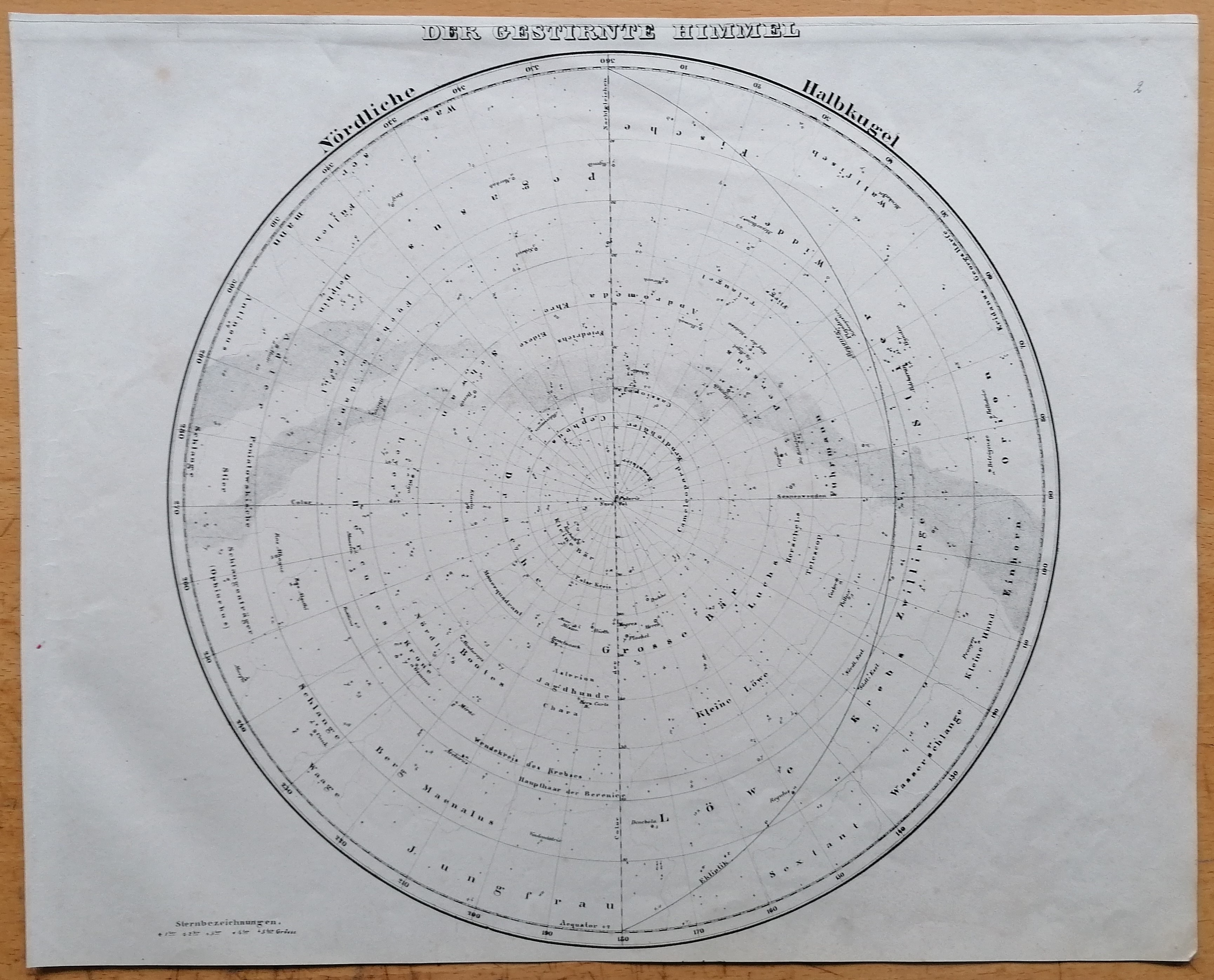 Sohr Original Map Celestial Map Der gestirnte Himmel - 1844 von K. Sohr ...