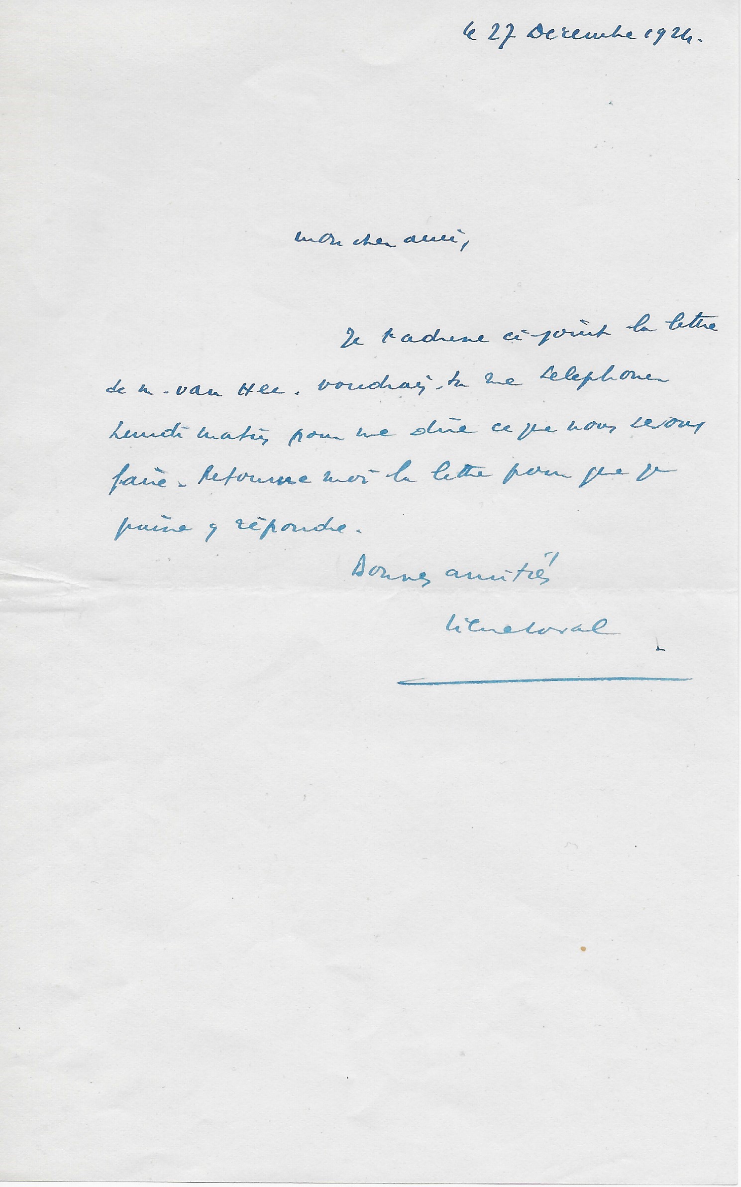 Pierre LAVAL - Lettre autographe signée von Pierre LAVAL: Signé par l ...
