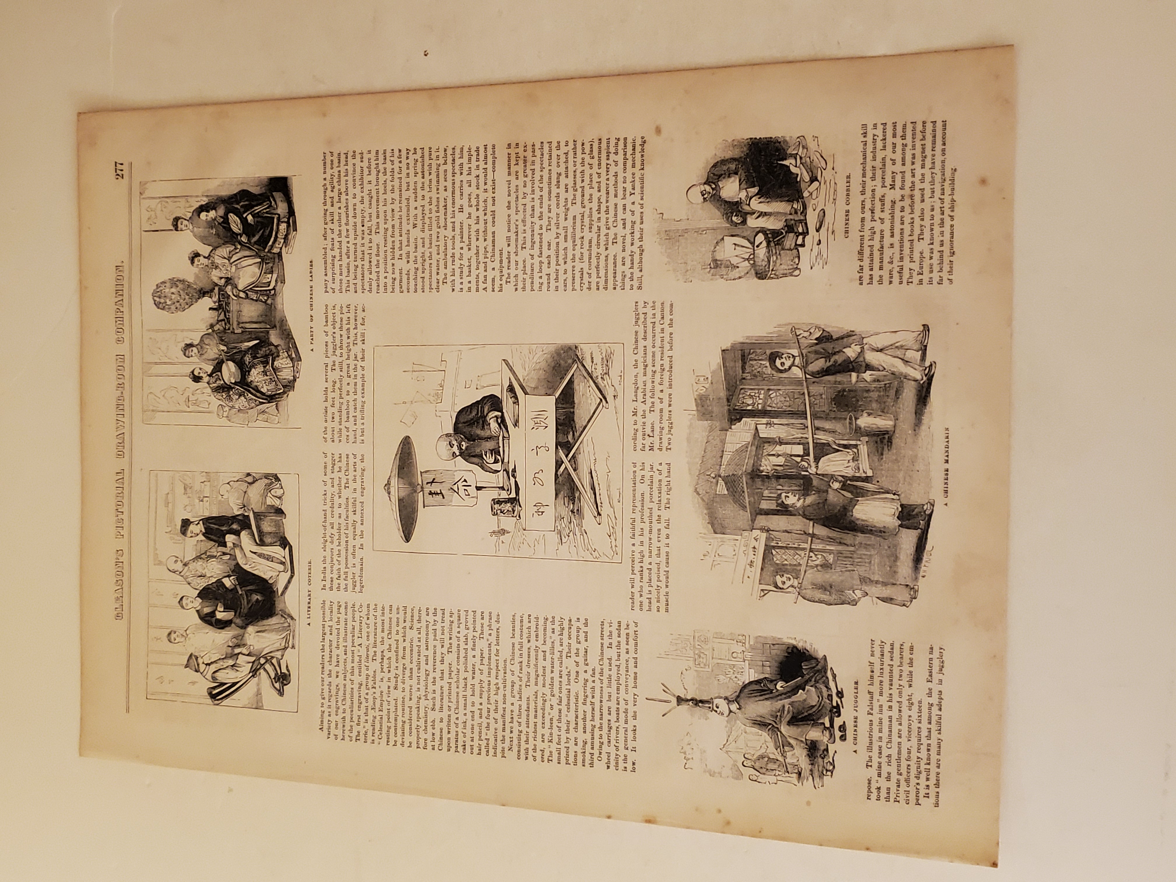 1852 Gleasons Pictorial Engraving Of 19th Century Scenes Of Chinese