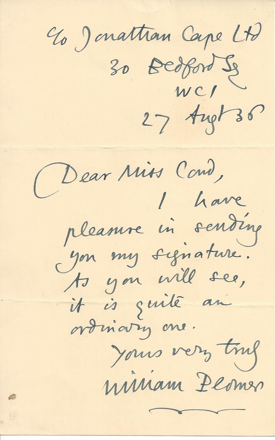 [William Plomer, poet and novelist, Benjamin Britten s librettist ...