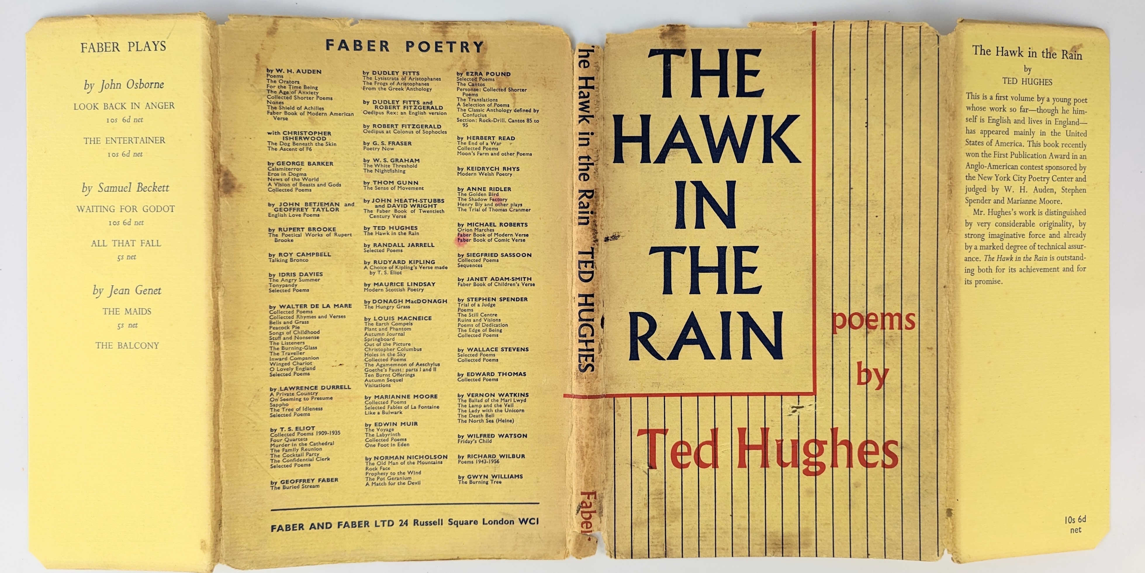 The Hawk in the Rain by Hughes, Ted: Very Good Hardcover (1957) 1st ...
