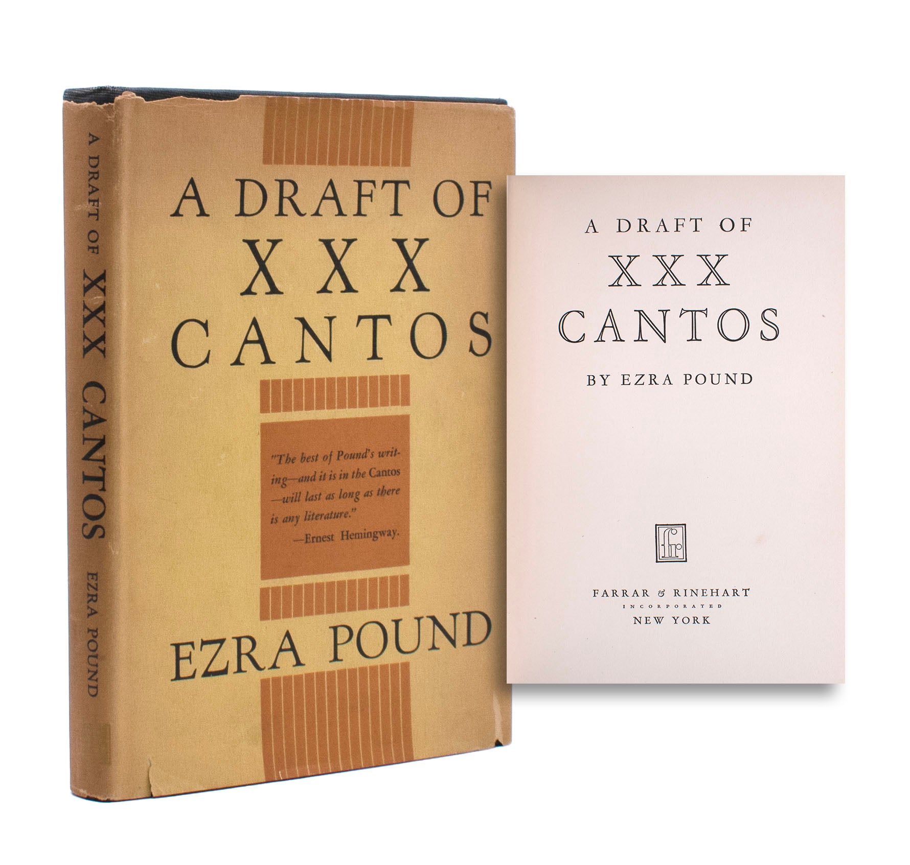 A Draft Of Xxx Cantos By Pound Ezra 149 Pp 1 Vols 8vo 1933
