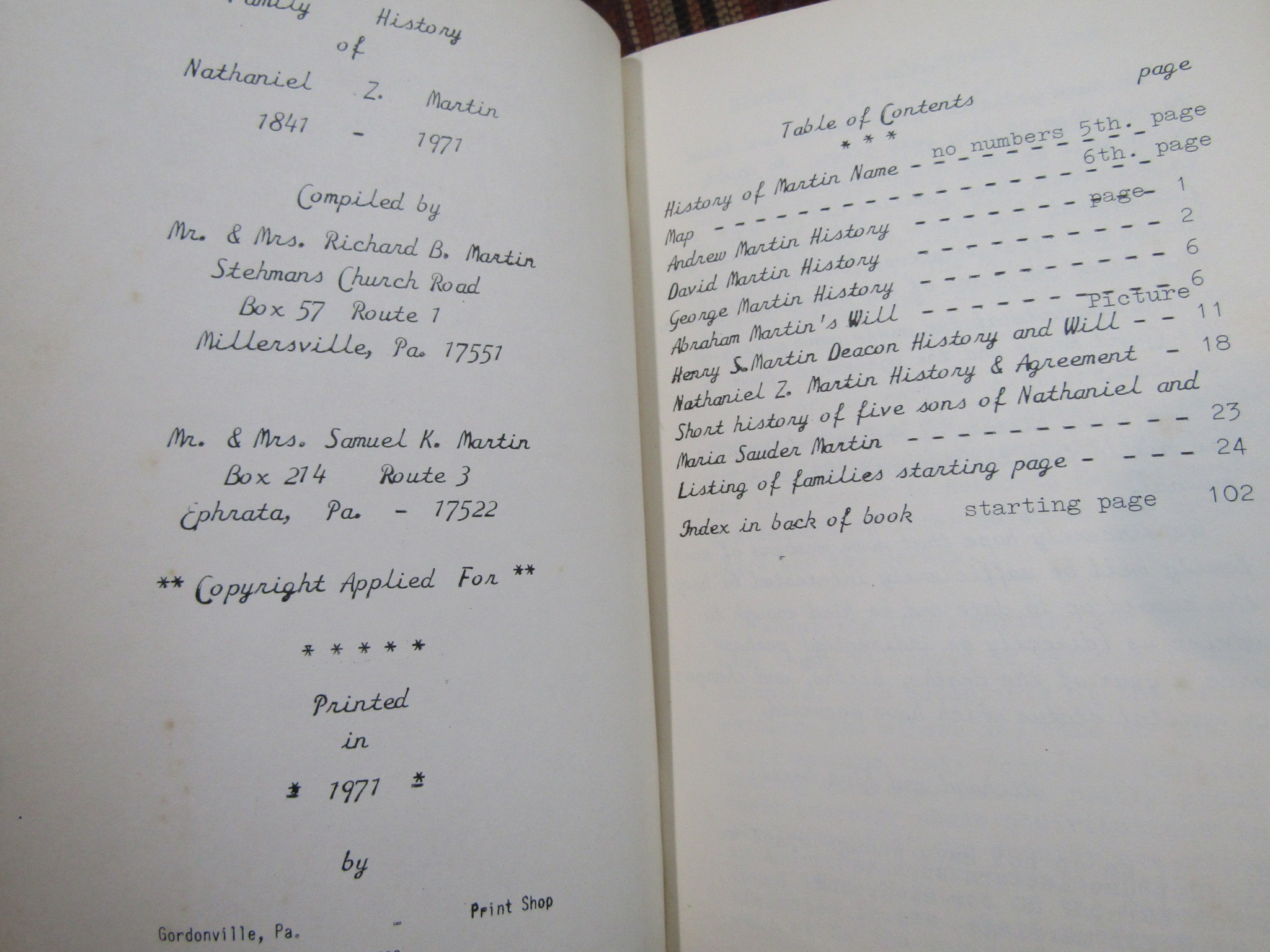 Family History of Nathaniel Z. Martin 1841-1971 by Martin, Mr. & Mrs ...