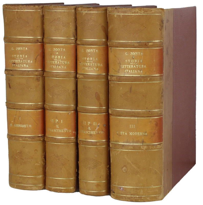 STORIA DELLA LETTERATURA ITALIANA. [in splendida, decorativa legatura d ...