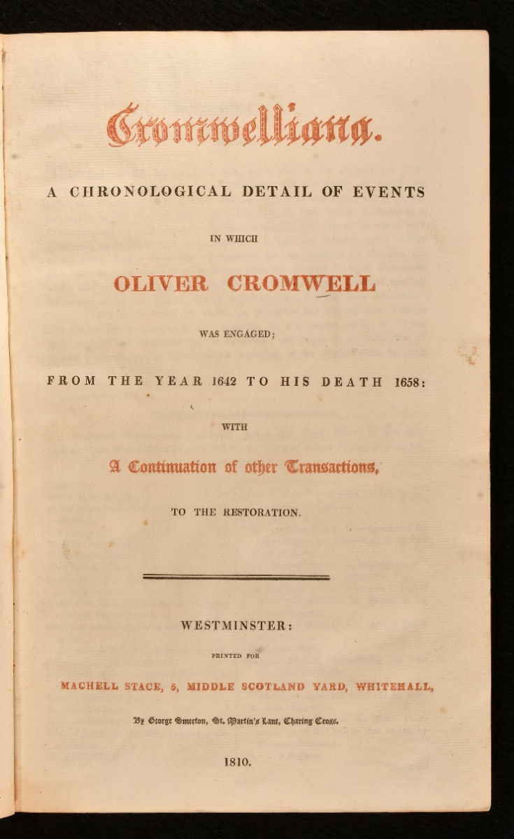 Cromwelliana: A Chronological Detail of Events in which Oliver Cromwell ...