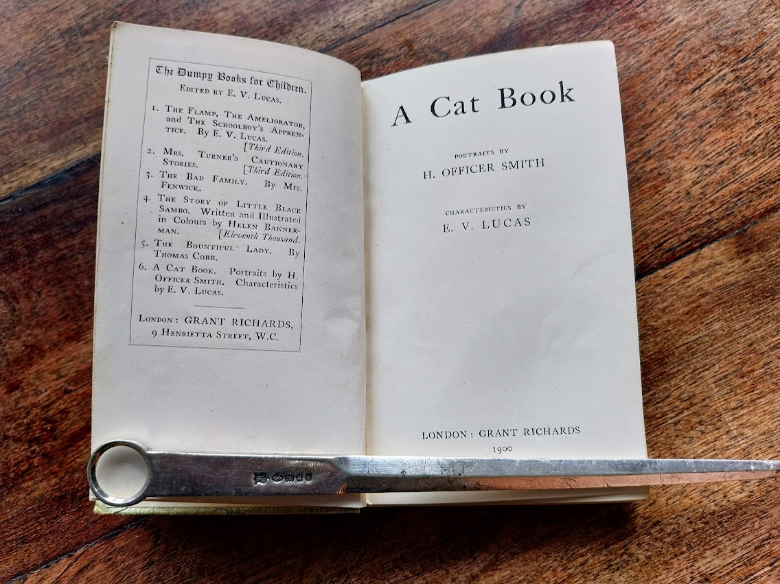 A Cat Book by E. V. Lucas: Good Hardcover (1900) 1st Edition | Johnston ...