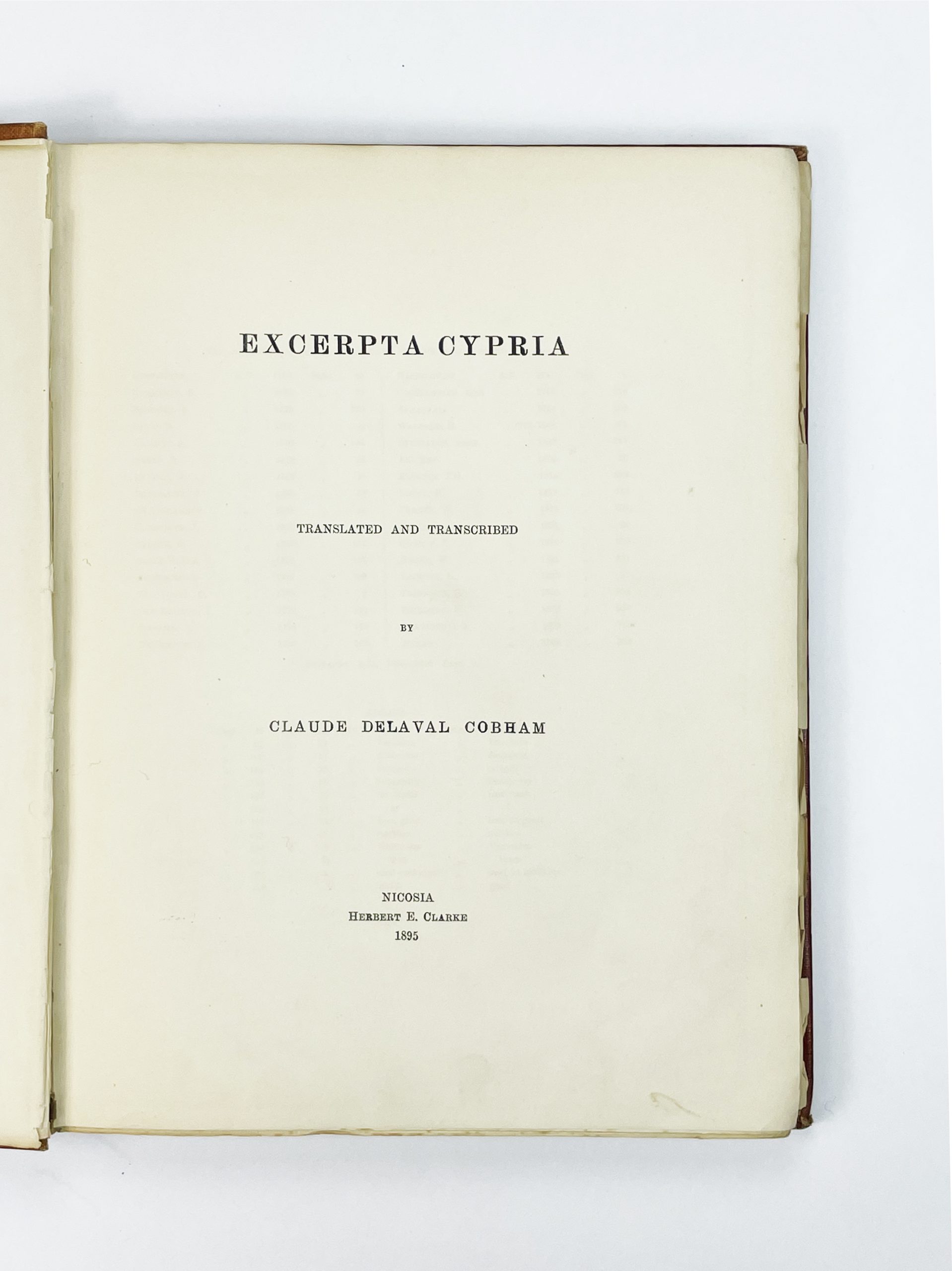 Excerpta Cypria. by Claude Delaval COBHAM (1842 - 1915), compiler and ...